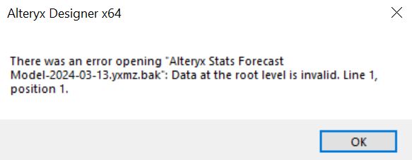 Solved: Opening .bak file - Alteryx Community